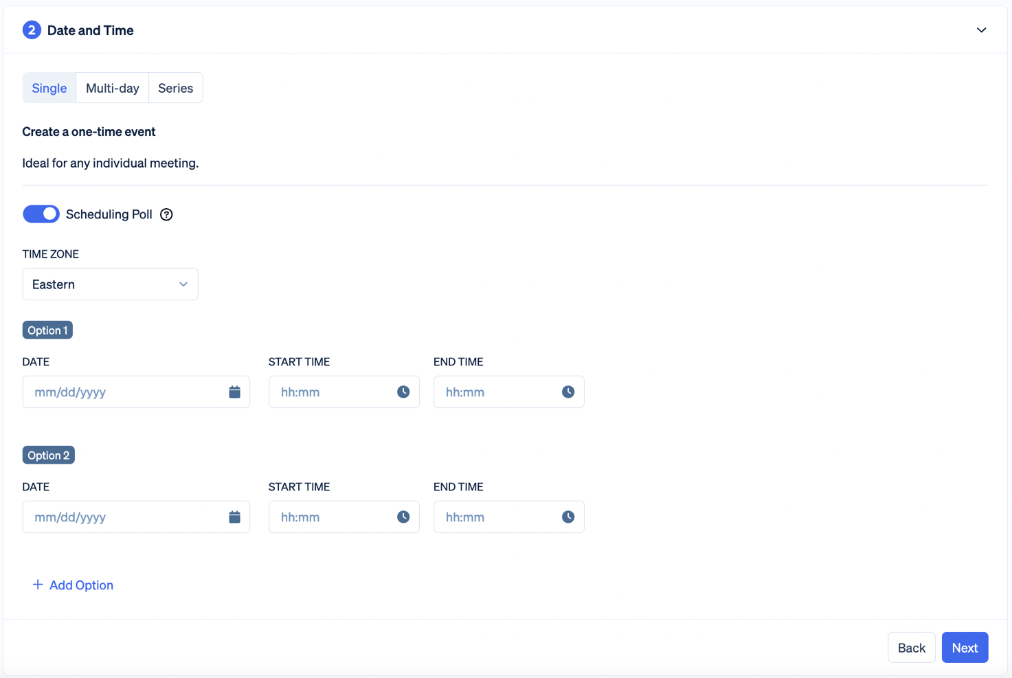 Create a Meeting with Scheduling Poll