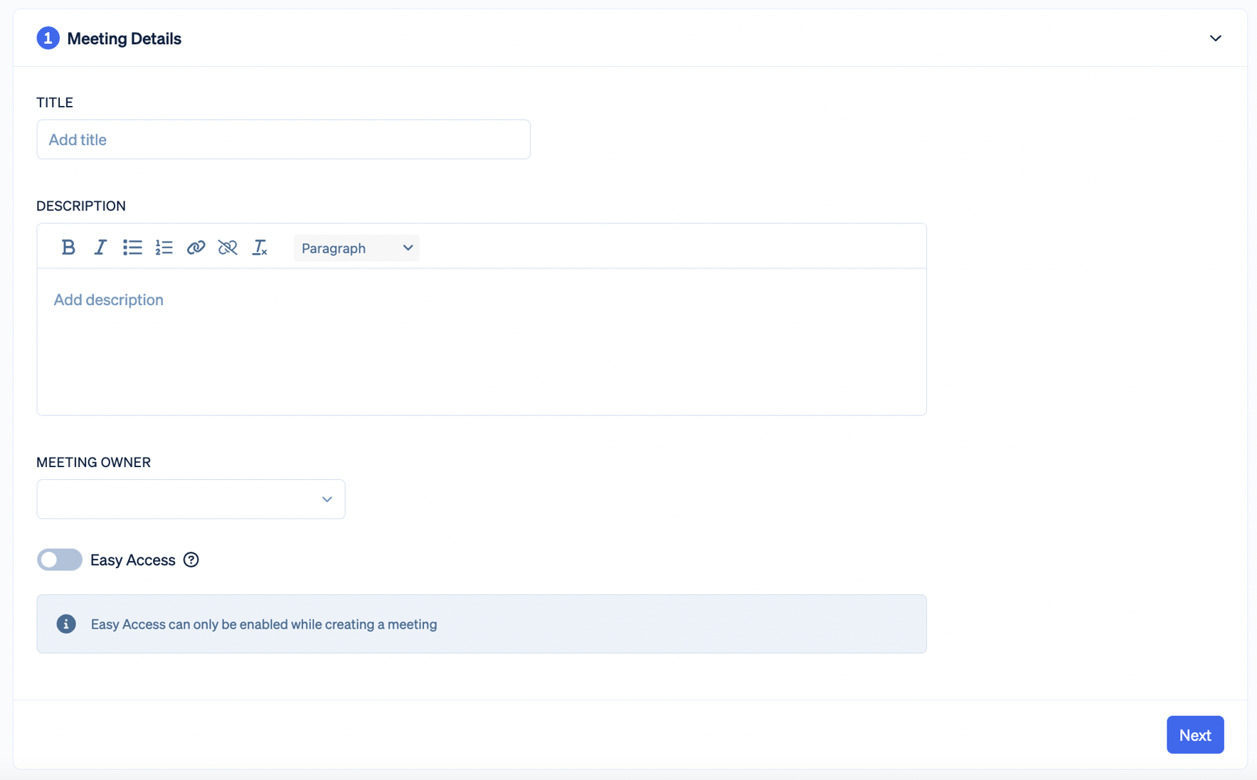 Create a Meeting with Scheduling Poll