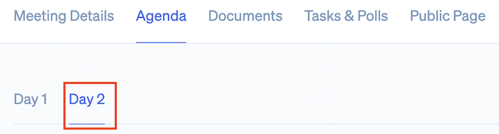 Multi-day Agendas