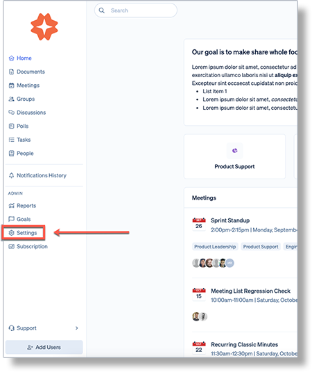 Organization Settings