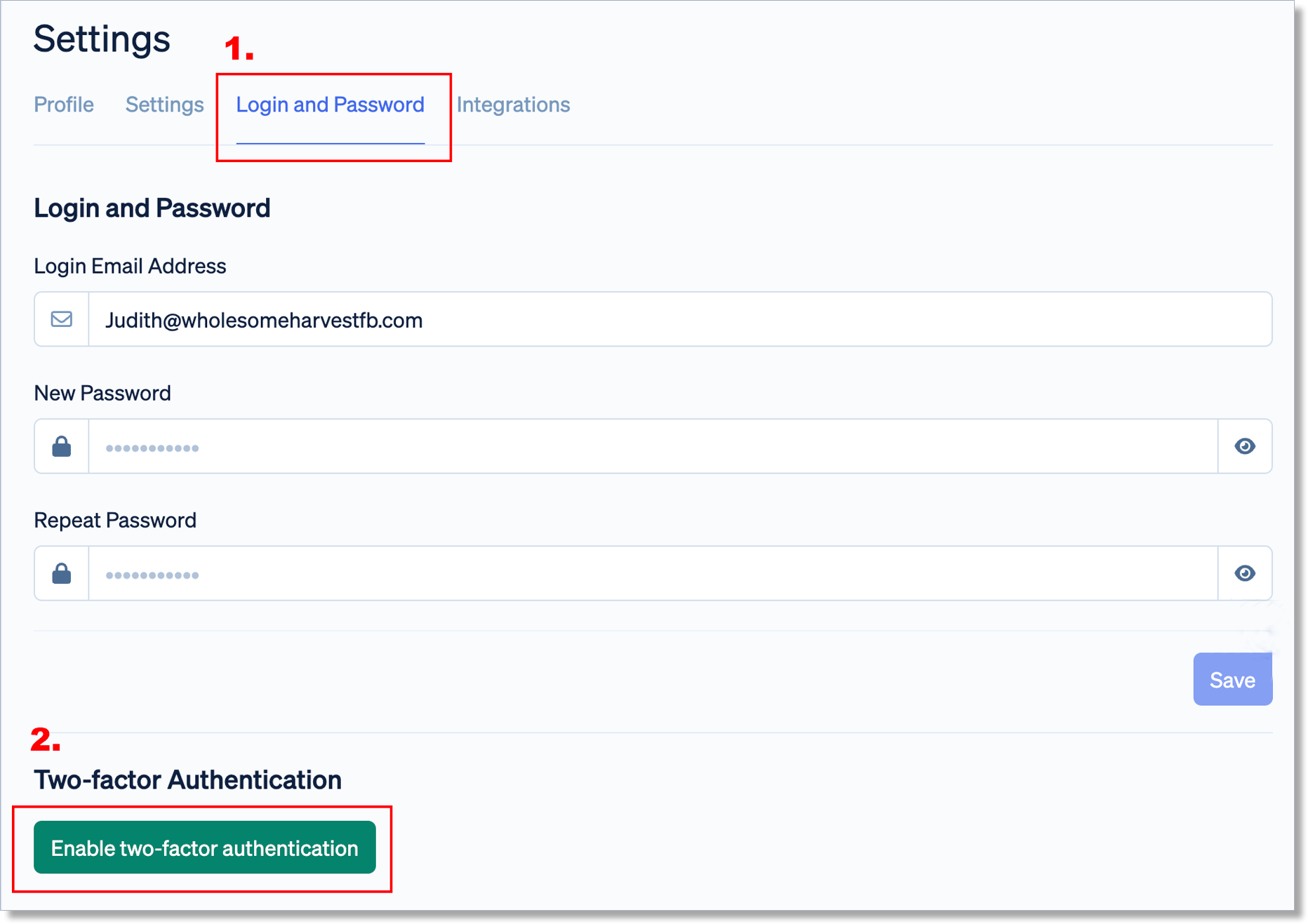 Use Two-Factor Authentication (2FA) for a Single User