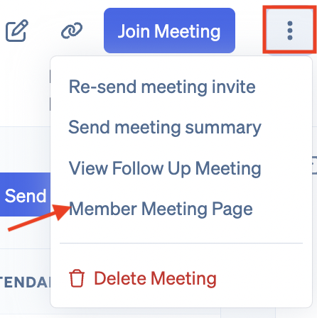 Admins — View Member Meeting Page